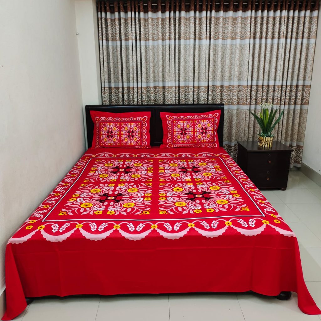 HD Printed Premium Panel Ortha Luxury Bedsheet – 3 Pecs – Ortha